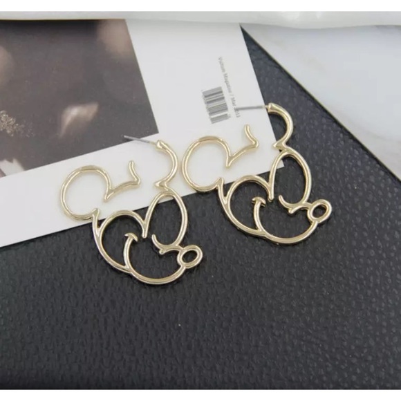 Jewelry | Mickey Mouse Gold Hoops | Poshmark